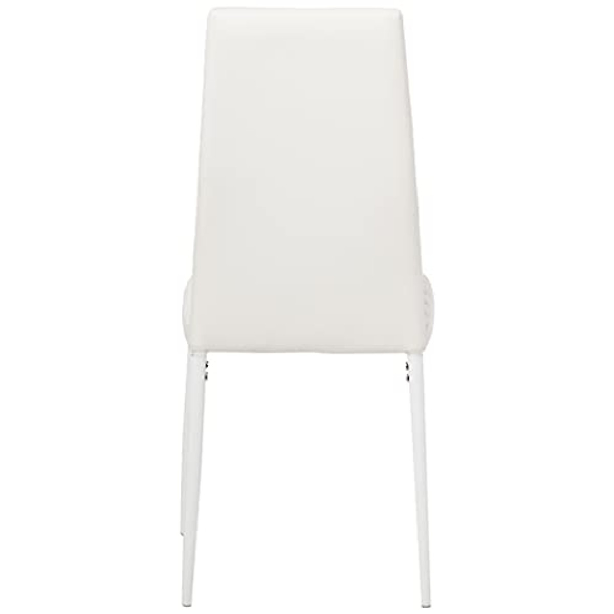 IDS Online Modern Faux Leather with Metal Legs High Back Padded Seat Chair for Kitchen, Dining Living Room, Restaurant, Single, White