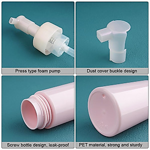 Foaming Soap Dispenser Bottle Travel Foam Pump Bottle 2 Pack 100 ml/3.4 oz Plastic Foam Dispenser Bottles Empty Refillable Containers Dish Soap Dispenser for kitchen, Cleanser, Shampoo(Pink)