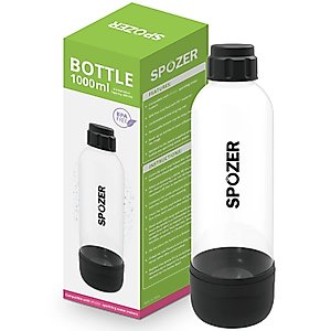SPOZER Extra Carbonating Bottles For Sparkling Water Makers, 1-Liter Carbonating Bottles, BPA-free, One Can