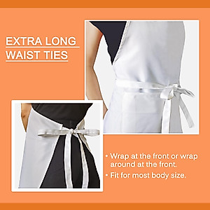 LAMIVEENLA Halloween White Apron for Men Women - Apron White Adjustable with 2 Pockets for Chef Adult Chef Apron for Men Kitchen Apron Art Apron Water Resistant