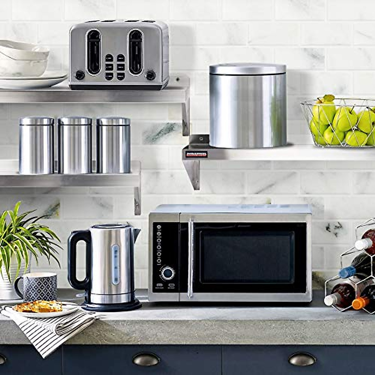 DuraSteel Stainless Steel Wall Shelf - 24" Wide x 12" Deep Commercial Grade - NSF Certified - Industrial Appliance Equipment (Restaurant, Bar, Home, Kitchen, Laundry, Garage and Utility Room)