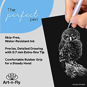 White Gel Pen for Artists 0.7mm Fine Point - Smudge-resistant White Pen for Art Drawing, Sketching & Writing (3pack) - White Ink Pen Highlight Fineliner - Archival Gel Ink - Opaque on Black Paper