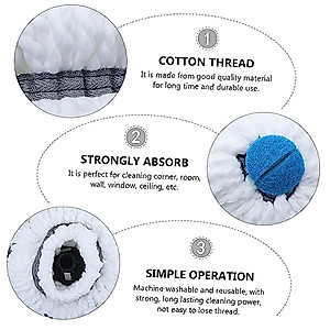 COOLHIYA Mop Replacement Head Mop Heads Universal Commercial Mop Handle Mop Parts Replacement Refill Cleaning Mop Head Mop Head Replacement Floor Mop Cotton Thread
