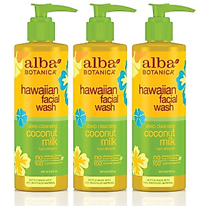 Alba Botanica Hawaiian Coconut Milk Face Wash, 8 Ounce - 3 per case.