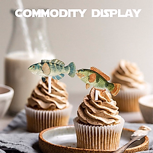 18pcs Glitter Fish Dessert Cupcake Topper Go Fishing Theme Decorations Baby Shower Boys Girls Happy Birthday Party Decor Supplies