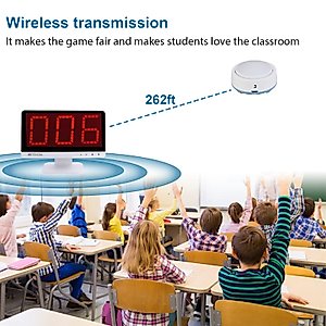 Retekess TM101 Wireless Quiz Answer Game Buzzer System, Add Up to 32 Buttons,262ft,Auto-Sleep,10 Buzzers for Game Show,Family Game Nights,Debate Contests in Companies,School Contest