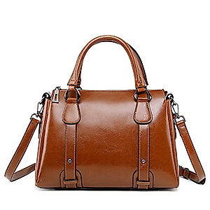 Top Handle Satchel for Women Designer Crossbody Bags Cute Trendy Shoulder Purse Tan Leather Classic Pochette for Ladies Stylish Handbag