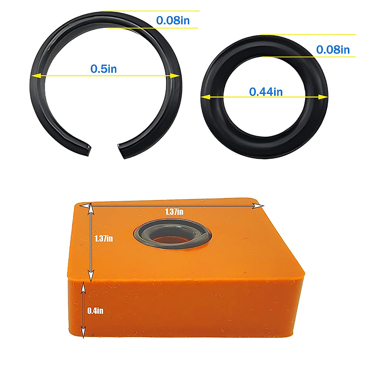 Generic (10 Sets) 1/2"" Impact Wrench Retaining Rings Clip with O-Ring, Compatible with Milwaukee Electric/Pneumatic Type Impact Wrench, Retainer Ring Anvil Install Tool Included, Red