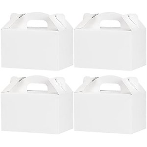 Moretoes 70 Pack White Treat Boxes Gable Boxes Party Favor Boxes Paper Gift Boxes for Birthday Party Shower 6 x 3.5 x 3.5 Inches