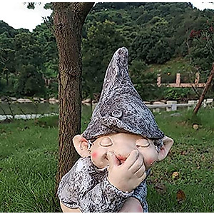 Pooping Garden Gnome Statue,Naughty Funny Outdoor Statue Resin Elf Garden Figures Figurines Lawn Decor,Dwarf Garden Sculptures and Statues Miniature Mold for Yard Art-Urinating dwarfs 5x7x13cm(2x2.7x5