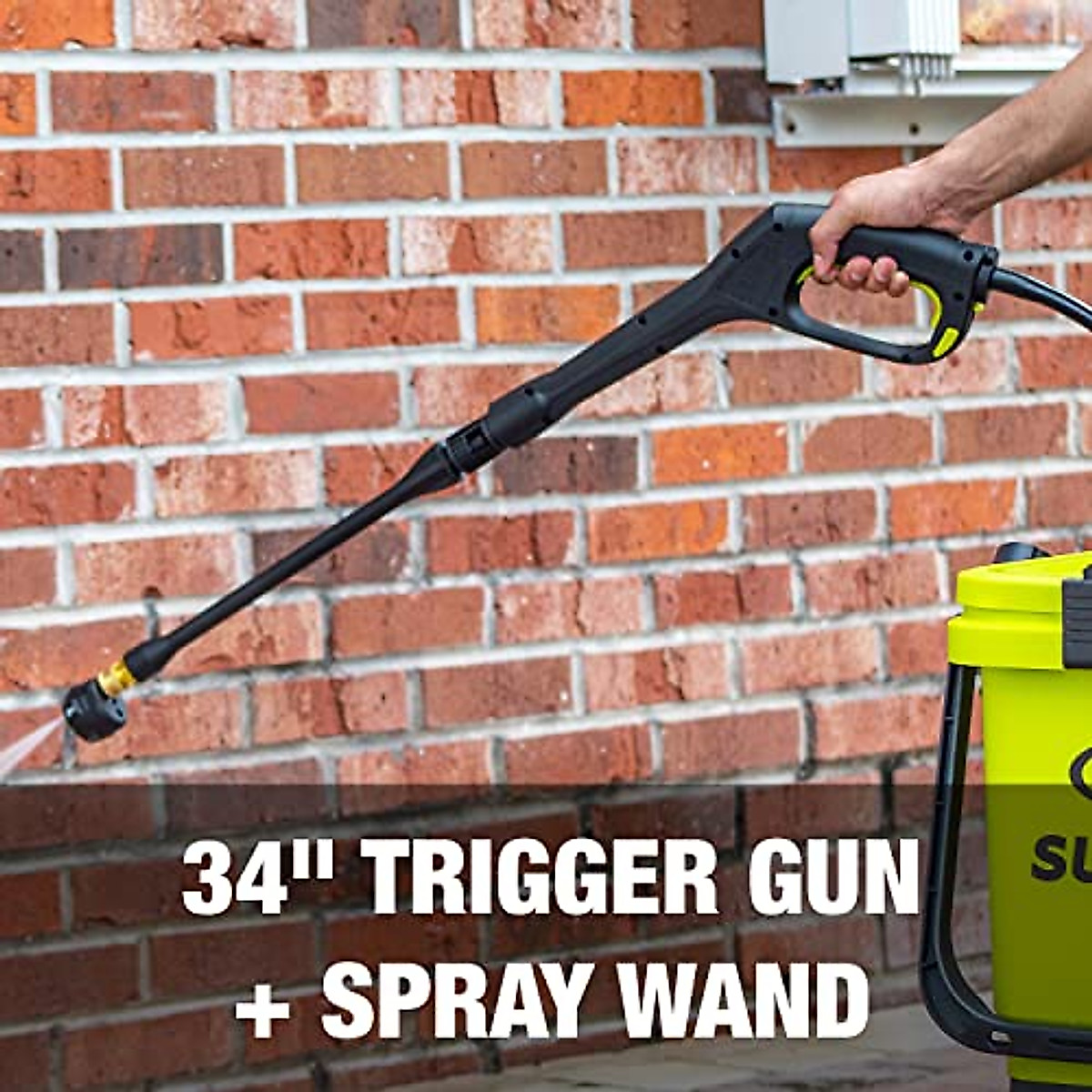 Sun Joe 24V-X2-PW1200 1196 Max PSI 1 GPM 48-Volt iON+ Cordless Portable Pressure Washer Kit w/ 2 x 4.0-Ah Batteries and Charger