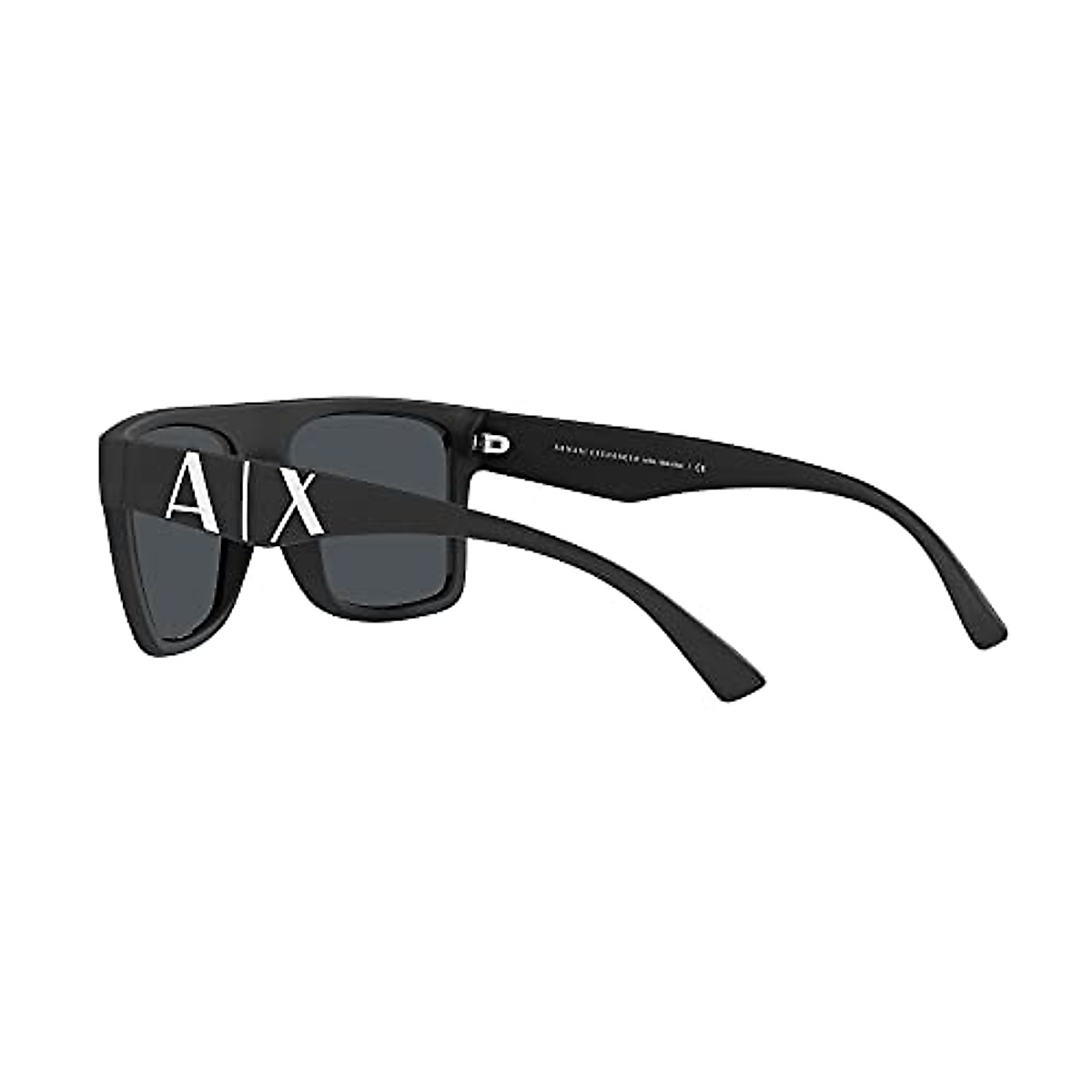A|X ARMANI EXCHANGE Men's AX4113S Rectangular Sunglasses, Matte Black/Dark Grey, 55 mm