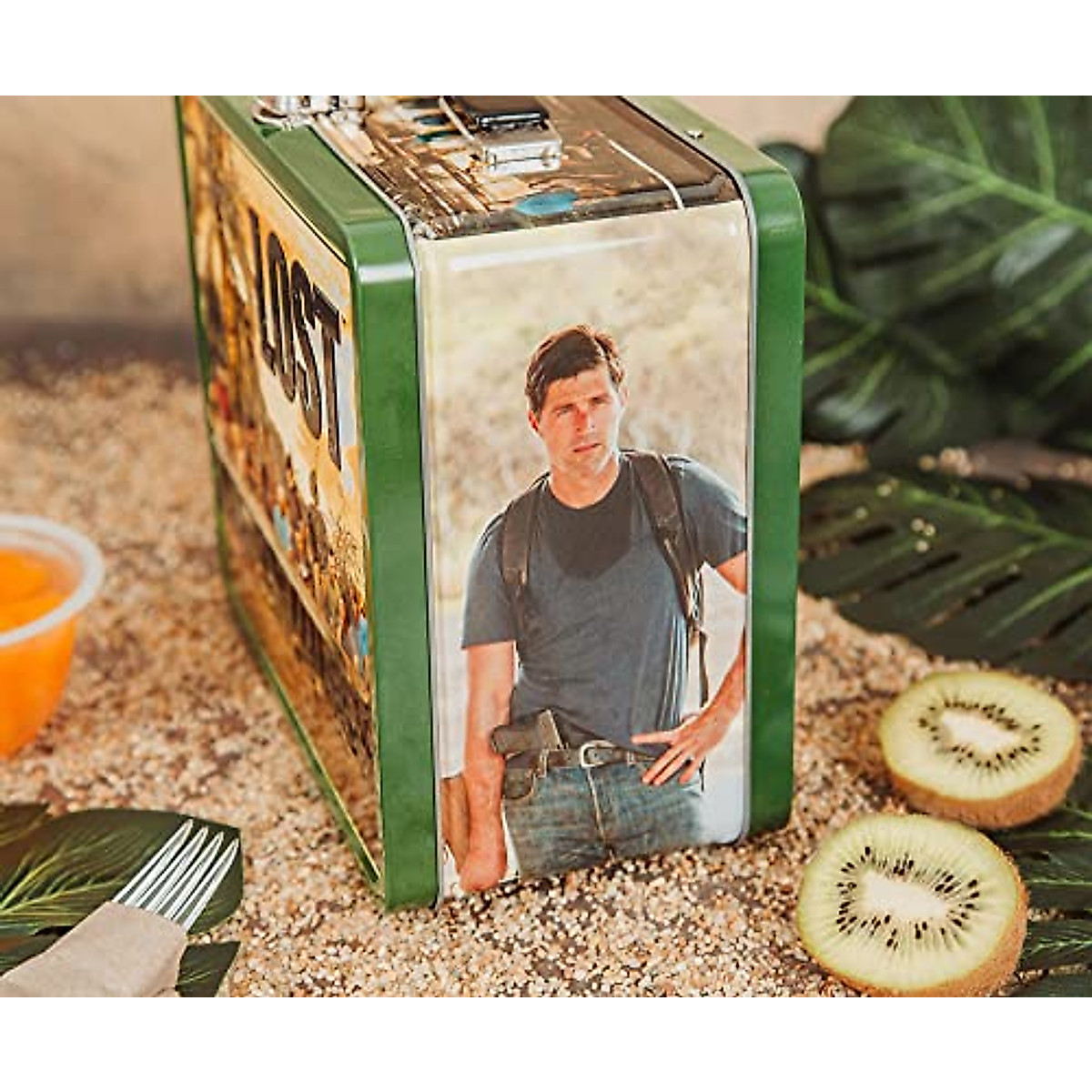 LOST Cast Metal Tin Lunch Box Tote | 8 x 7 x 4 Inches