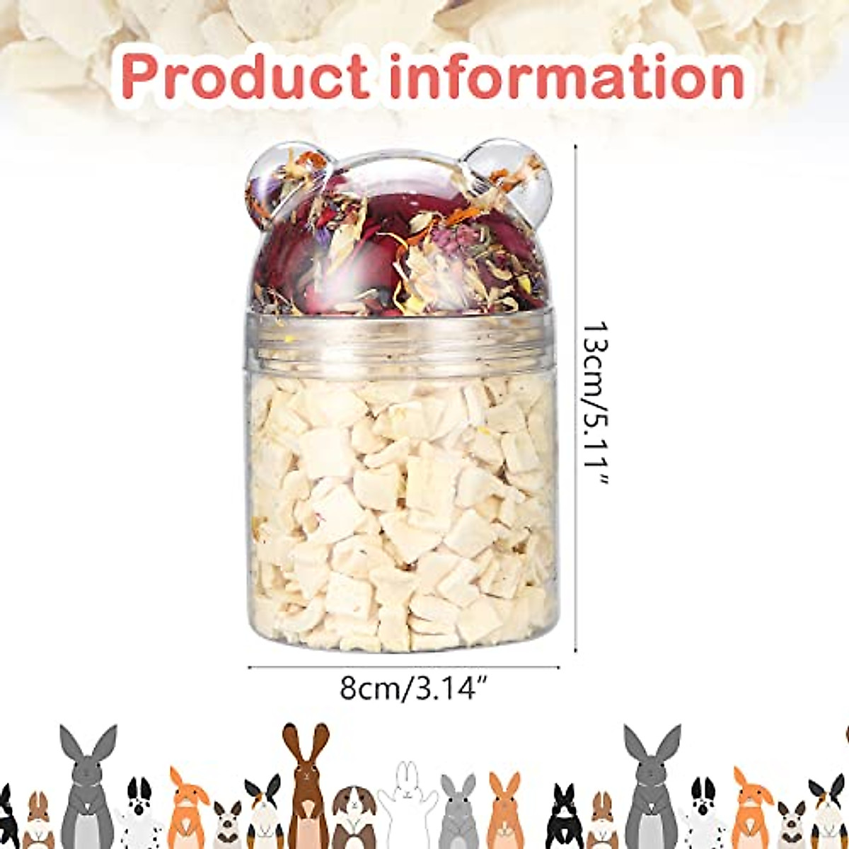 HGPOKLVT Hamster Rabbit and Chinchilla Snacks, Freeze-Dried Tofu with The Scent of Flowers, Extra Large Capacity of 25 oz, Meet Its Stomach