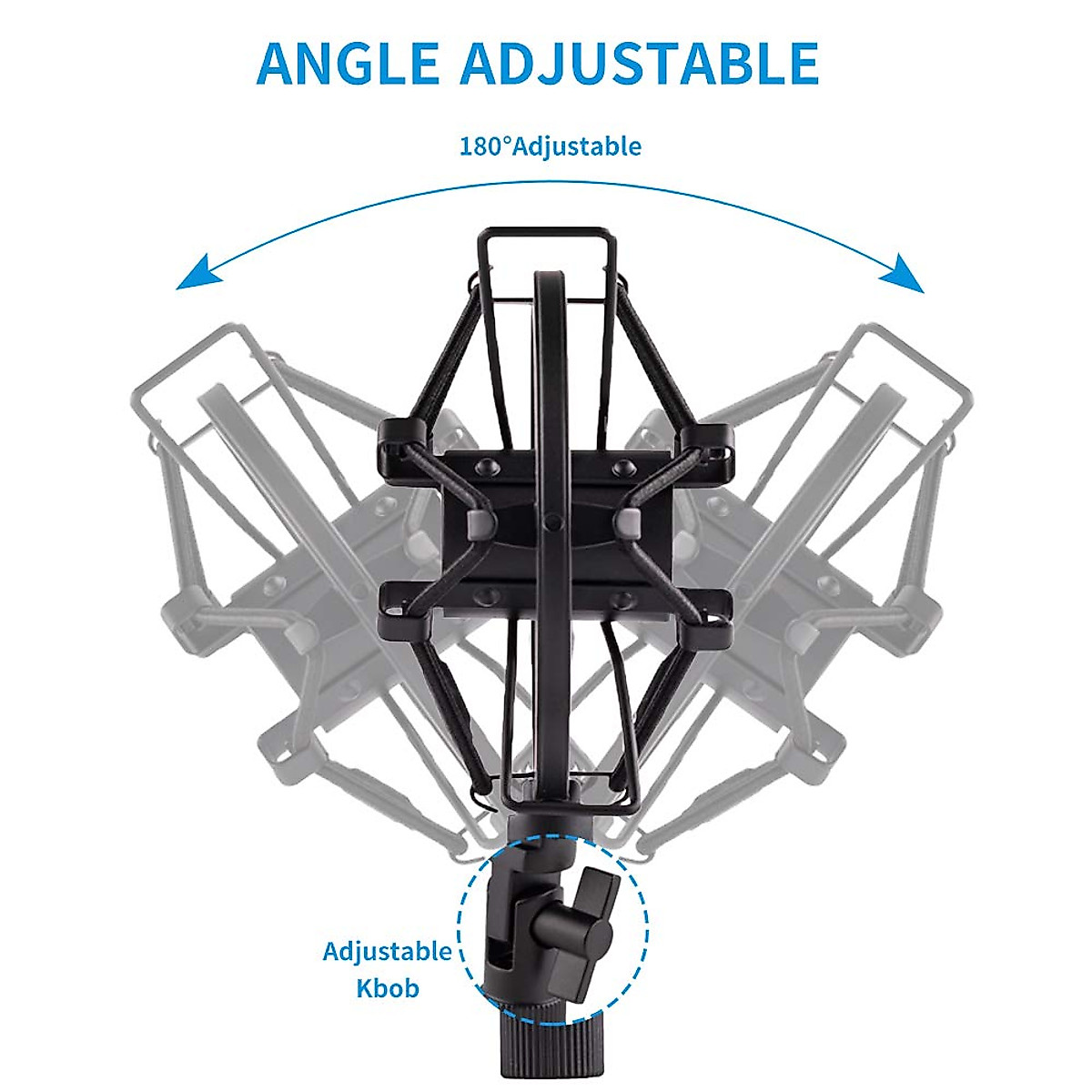 LYRCRO Microphone Shock Mount Holder Clip Mic Anti-Vibration for 22mm-26mm Diameter Dynamic Mic Like Shure SM58 58S SM57 PAG48 Sennheiser E835 E845 AKG D5S Samson Q7 Q8 Behringer Xm8500