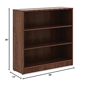 Lorell Walnut Laminate Bookcase, 36" x 36" x 12"