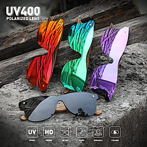 KITHDIA Zebra Wooden Bamboo Sunglasses Polarized for Men and Women - Wood Temples Sunglasses S5029