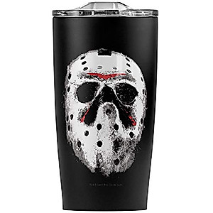 Logovision Friday The 13Th Jason Mask Stainless Steel Tumbler 20 oz Coffee Travel Mug/Cup, Vacuum Insulated & Double Wall with Leakproof Sliding Lid | Great for Hot Drinks and Cold Beverages