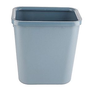 Waste Bin Rectangular Thick 8 L Plastic Open Top Waste Basket for Kitchen Bathroom Hotel Office 6.7in x 9.6in x 10in (Grey)