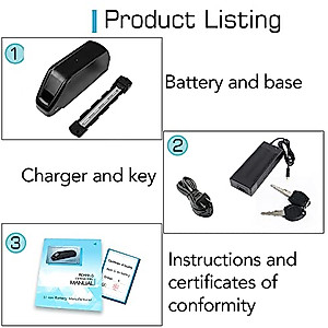 Unit Pack Power 52V 24Ah Ebike Battery for 1500W 1000W 750W 500W Bafang Mid Drive Bafang BBS001 BBS002 BBSHD - Ebike Conversion Kit Lith-ium Ion Battery