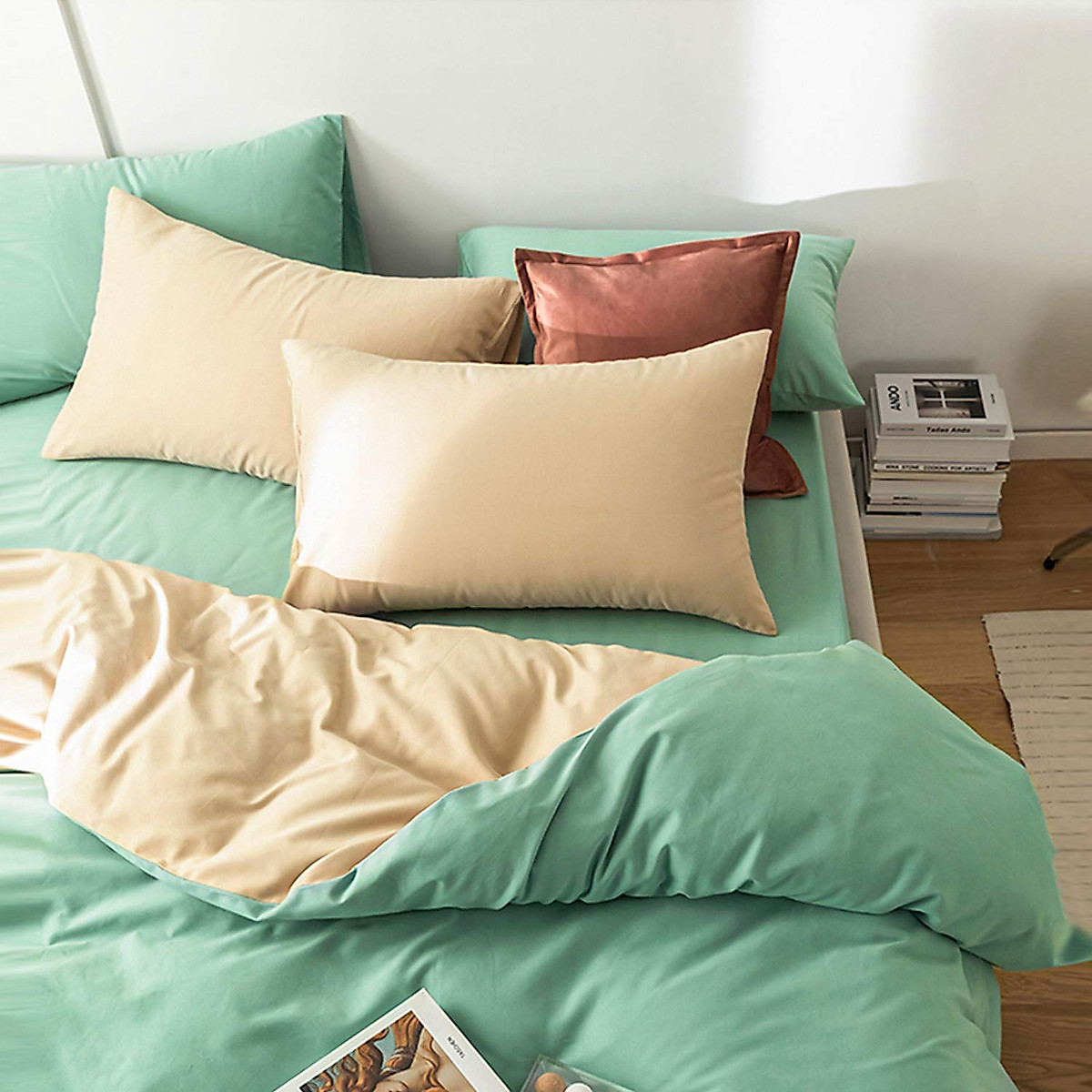 FLXXIE Microfiber Pillow Cases Standard Size, Soft Pillowcases with Envelope Closure, Wrinkle, Stain Resistant Pillow Covers, 20x26, Blue