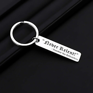 Lywjyb Birdgot TV Show Inspired Gift Fandom Gift The Relentless 304 Stainless Steel Keychain (Nandor Relentless)