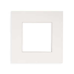 11x11 Mat Bevel Cut for 7x7 Photos - Precut White Square Shaped Photo Mat Board Opening - Acid Free Matte to Protect Your Pictures - Bevel Cut for Family Photos, Pack of 1 Matboard