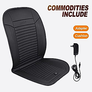 OLYDON Heated Seat Cushion with Pressure-Sensitive Switch and Overheat Protection Thermostat, with Power Adapter, Heating Pad for Office Chair, Home Etc.