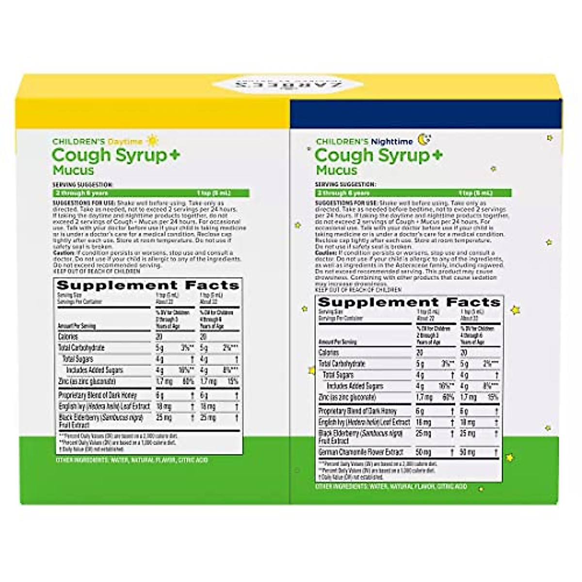 Zarbee's Kids Cough + Mucus Syrup Day/Night Value Pack for Children 2-6, Mixed Berry Flavor, 3x4Fl Oz