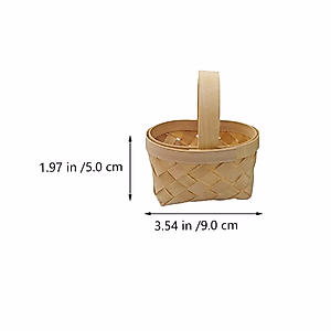 Hemoton 4pcs Candy Basket Small Basket Toys Snacks Containers for Kids Wooden Tray Rustic Decor Tiny Containers Snack Containers Small Craft Basket Child Mini Wood Chips Small Candies
