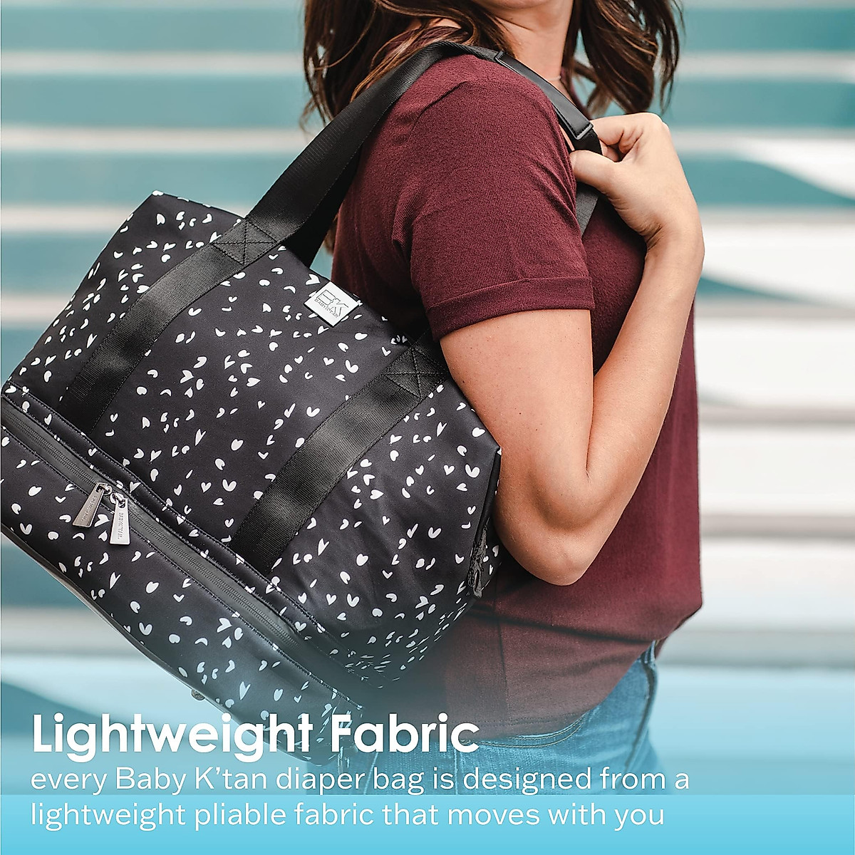 FINAL SALE - Baby K’tan Flex Diaper Bag - Sweetheart Black