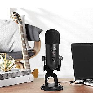 YOUSHARES Pop Filter for Blue Yeti, Yeti Pro Condenser Microphones, Blue Yeti Mic Cover Foam Microphone Windscreen Improve Sound Quality (Black)