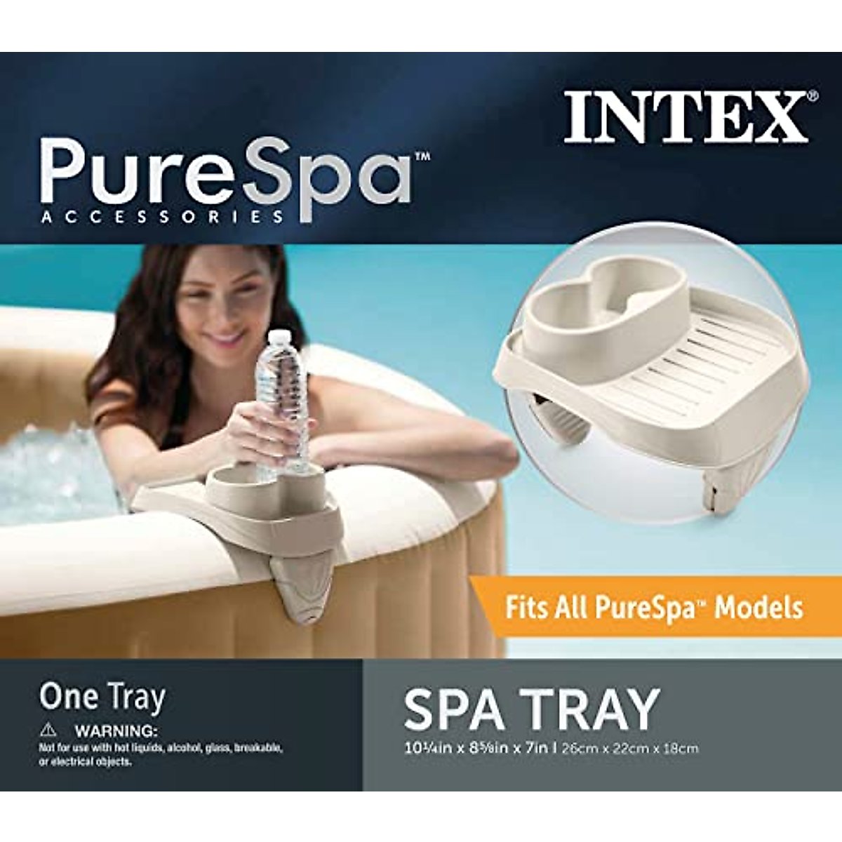 Intex PureSpa Cup Holder, Holds 2 Standard Size Beverage Containers and Refreshments