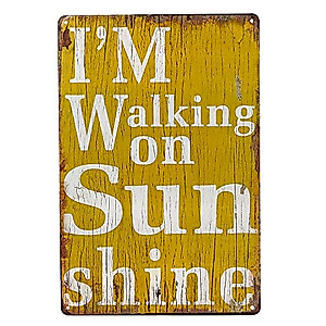 dingleiever-Metal Painting i Walking on Sunshine Garage Tin Sign, Bar, Home Decor, Man Cave