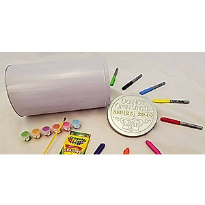 DIY Gifts - Time Capsule Keepsake Kit Storage Container Tin for Any Occasion Party Celebration - Message to The Future - Memory Decorative Craft- Personalize w/Your Photos Scrapbook Embellishments