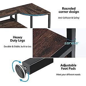 Tribesigns Computer Desk with Hutch and Storage Shelves, 63” Industrial Home Office Desk with Monitor Stand File Drawer Writing Table Workstation for Home Office (Rustic Brown)