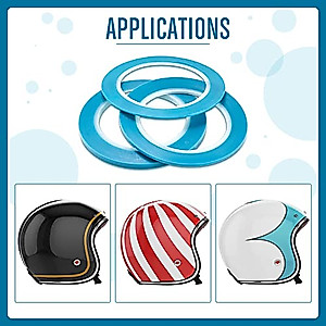 Nezyo 6 Pieces Pinstripe Tape Vinyl Masking Tape Blue Painters Tape High Temperature Low Tack Automotive Car Paint, 1/16 Inch, 1/8 Inch, 1/4 Inch for Easy Removal Trim Thin Finishing Masking