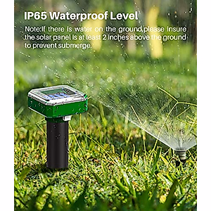 8 Pack Solar Mole Repellent Waterproof Ultrasonic Gopher Repellent Outdoor Animal Repeller Stakes Sonic Rodent Deterrent Vole Chaser for Patio Garden Farm Lawn