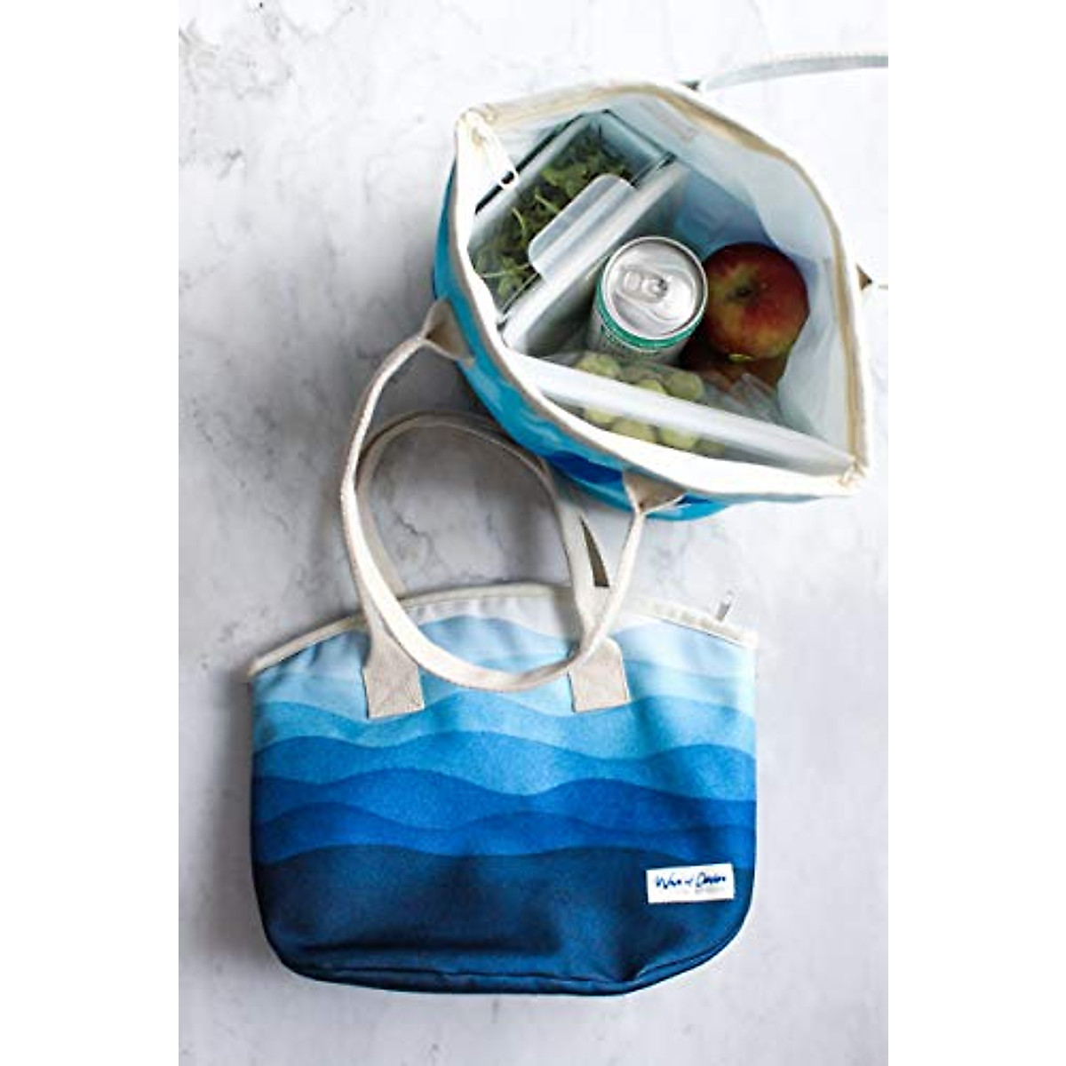 Waves of Change Insulated Recycled Plastic, Medium Lunch Bag-8 Can Capacity