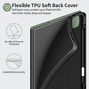 H HOLIMET Case for iPad Pro 12.9 2022 6th/5th/4th/3rd Generation 2021 2020 2018 with Pencil Holder Shockproof Folio Cover for iPad Pro 12.9 inch, Auto Sleep/Wake, Vegan Leather