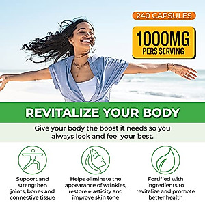 ForestLeaf - Collagen Pills with Hyaluronic Acid & Vitamin C - Reduce Wrinkles, Tighten Skin, Boost Hair, Skin, Nails & Joint Health - Hydrolyzed Collagen Peptides Supplement - 120 Capsules (2 Pack)