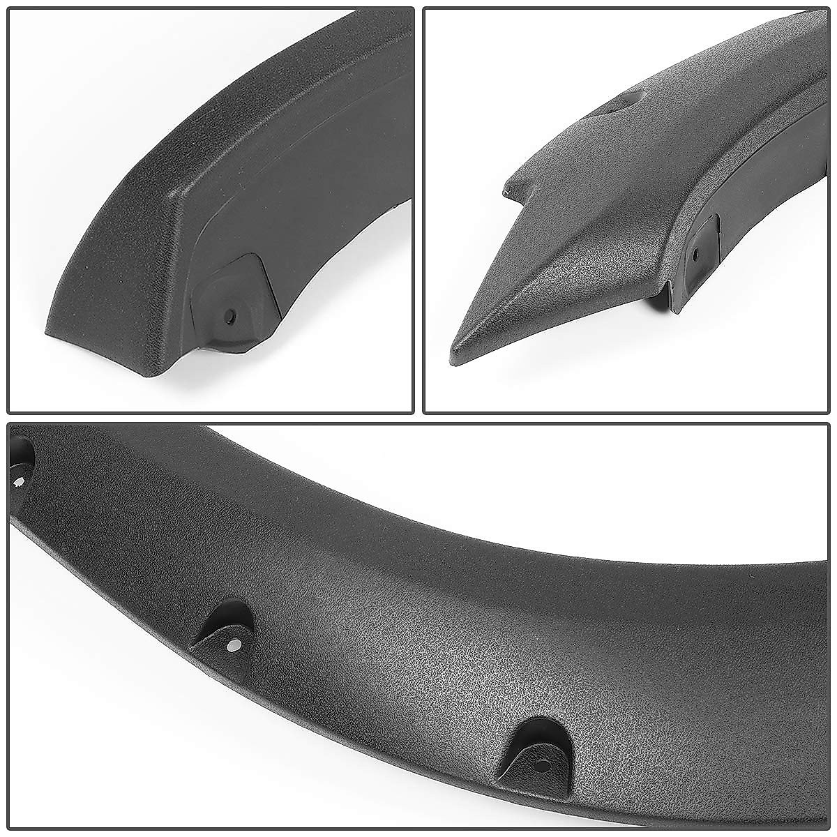 DNA Motoring WF-81008-MBK Pocket-Riveted Style Fender Flare Cover Wheel Protectors Compatible with 10-18 Dodge Ram 2500 3500, 4Pcs/Kit