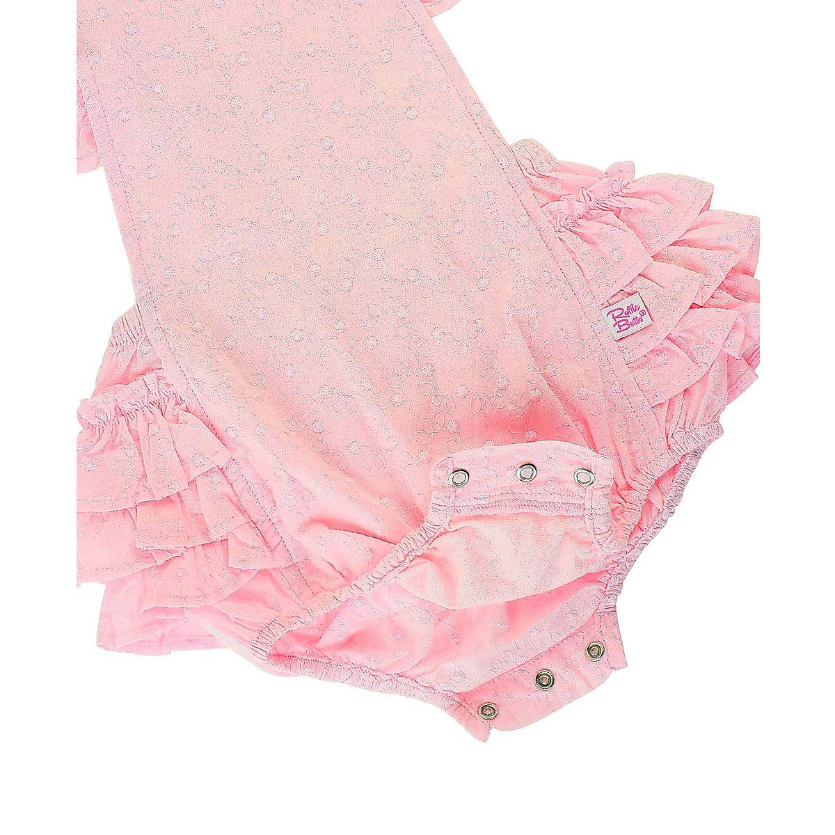Pink Swiss Dot Flutter Overall Romper - 6-12m