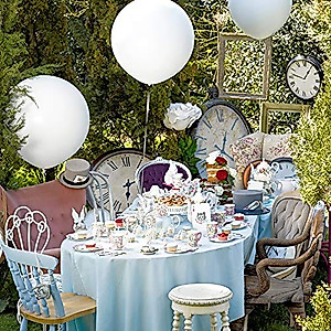 5pcs Large White Balloons Giant 36 Inch Big White Balloons Jumbo Latex White Balloon for Wedding Birthday Baby Shower Carnival Party New Year's Day Decorations