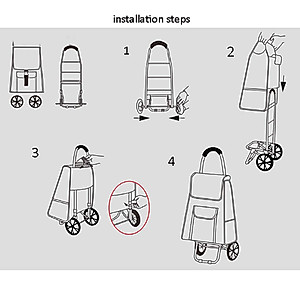 SH-gwtc Shopping Trolley,Foldable Shopping Cart 2 Wheels Climbing Trolly/Aluminum Alloy/Waterproof Shopping Bag/Collapsible Push Pull Carts,Bearing Capacity :40 Kg (Color : B)