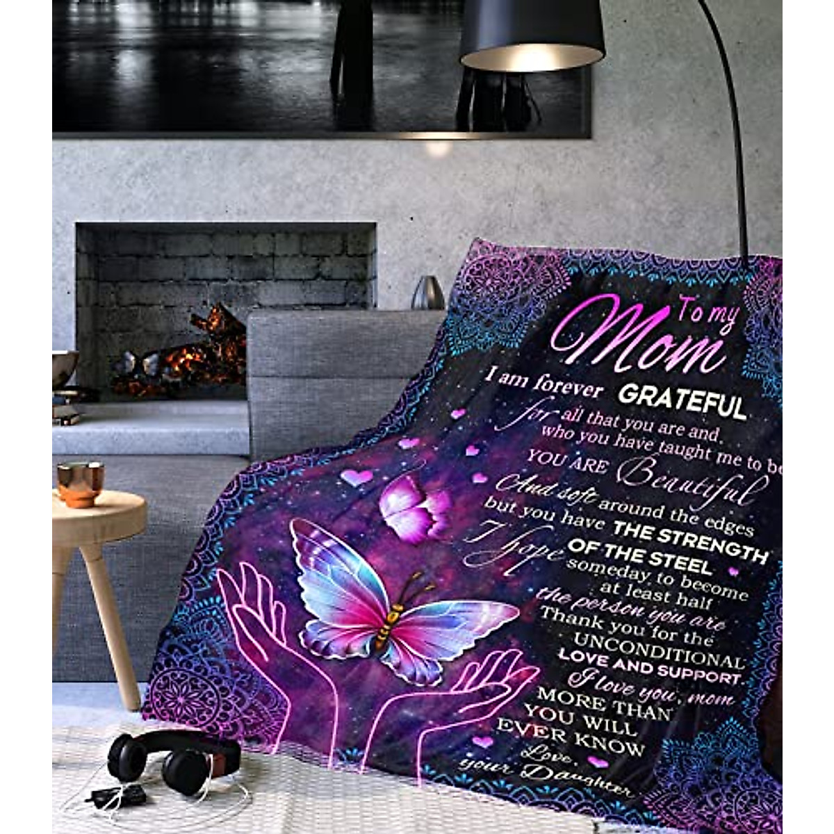 CINHOLL Gifts for Mom Blanket from Daughters or Son Best Mom Ever Warm Gifts Happy Birthday Love Your Mom Ideas Best Sentimental Thick Fleece Sofa Blankets