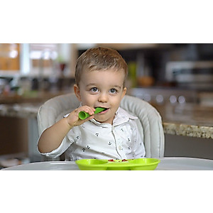 Olababy 2 Piece Baby Led Weaning Advanced Feeding Set, Includes Training Spoon and Steambowl