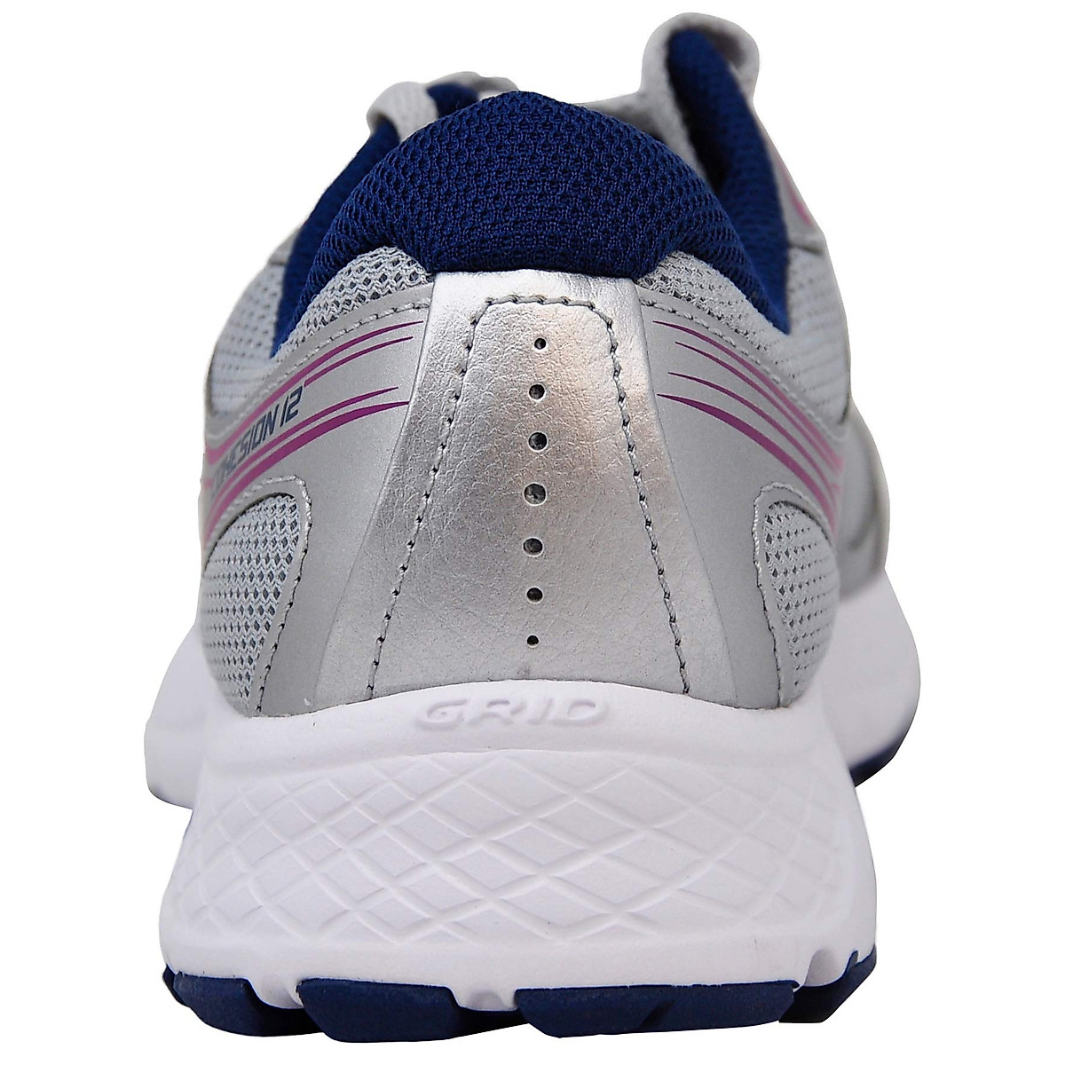 Saucony Women's VERSAFOAM Cohesion 12 Grey/Navy/Purple Road Running Shoe 8 Medium US