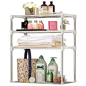 JF-XUAN Kitchen Shelf Microwave Oven Rack Kitchen Shelf 3 Layer Microwave Oven Rack Multifunctional Open Shelf Compatible with Kitchen Utensils Towels And Accessories Large Microwave Oven Rack (Col