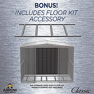 Arrow Sheds Amazon Exclusive Classic 10' x 8' Charcoal Steel Storage Shed with Included Floor Frame Kit